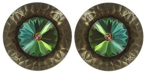 KONPLOTT / Earring stud Rivoli Concave green crystal vitrail medium ...