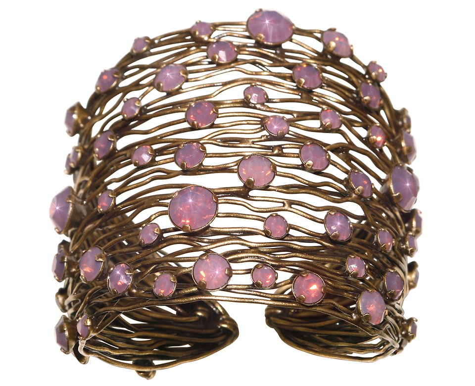 KONPLOTT / Bracelet Bangle Cages Pink cyclamen opal