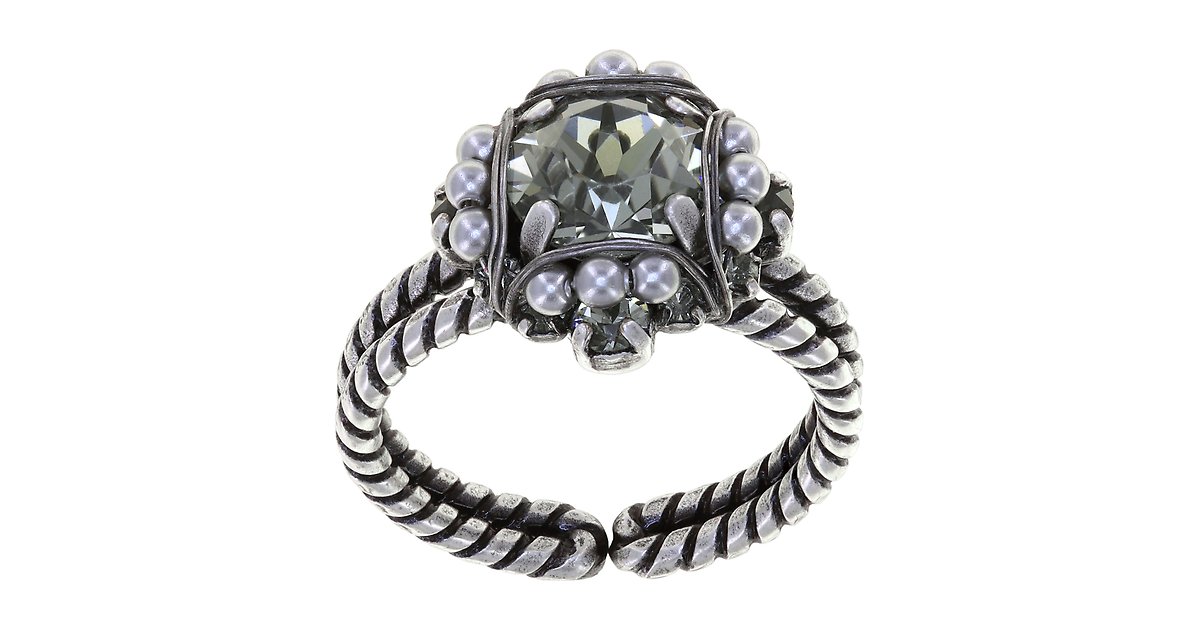 KONPLOTT / Ring Pearl Shadow Grey black diamond