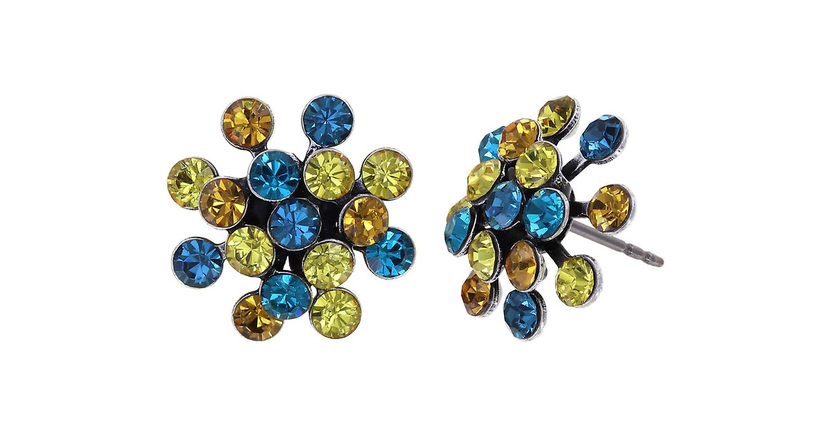 KONPLOTT / Earring Stud Magic Fireball Blue / Yellow mini