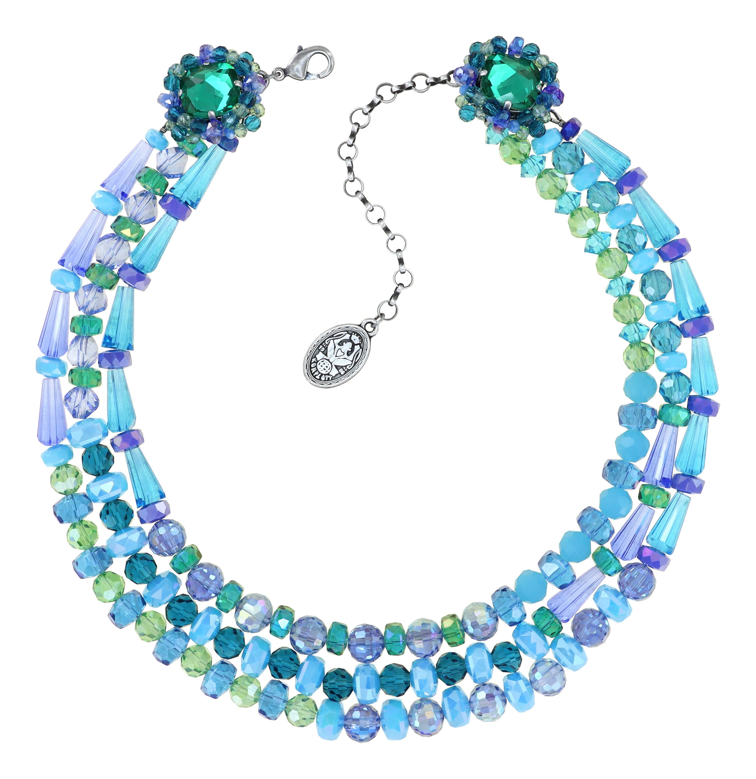 KONPLOTT / Necklace Bead Snake Jelly Blue / Green