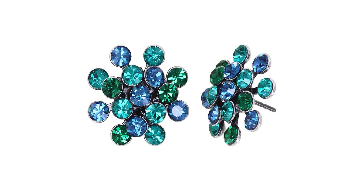 KONPLOTT / Earring stud Magic Fireball blue/green mini