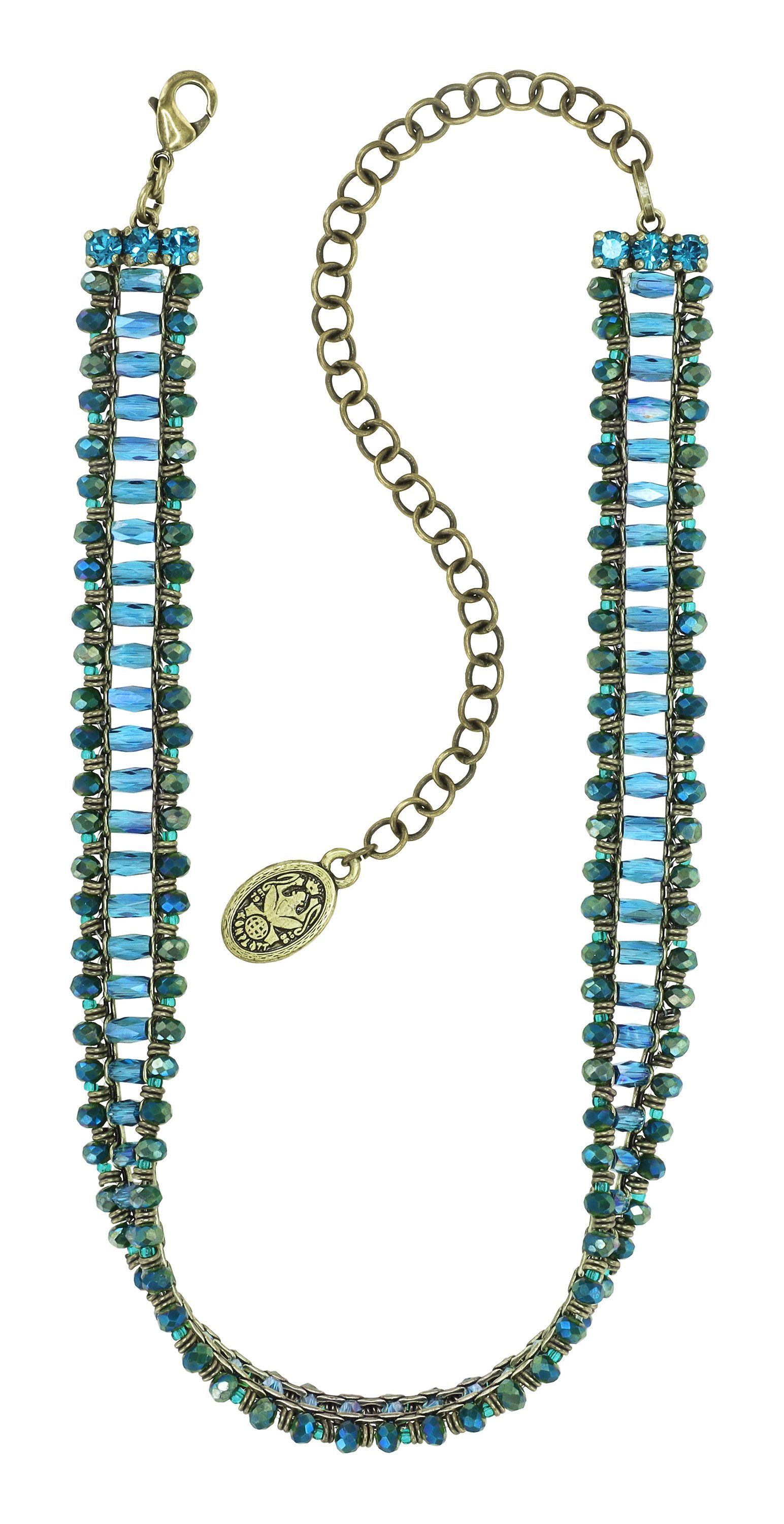 KONPLOTT / Necklace choker Dutchess blue/green